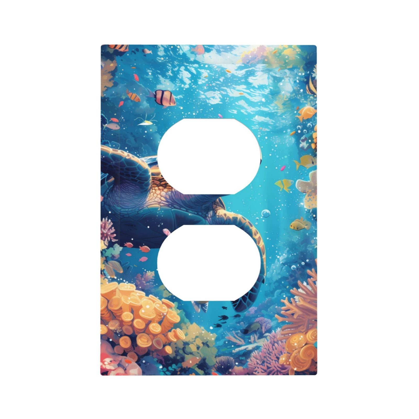 Noikeo Colorful Underwater Plant Turtle Pattern Electrical Outlet ...