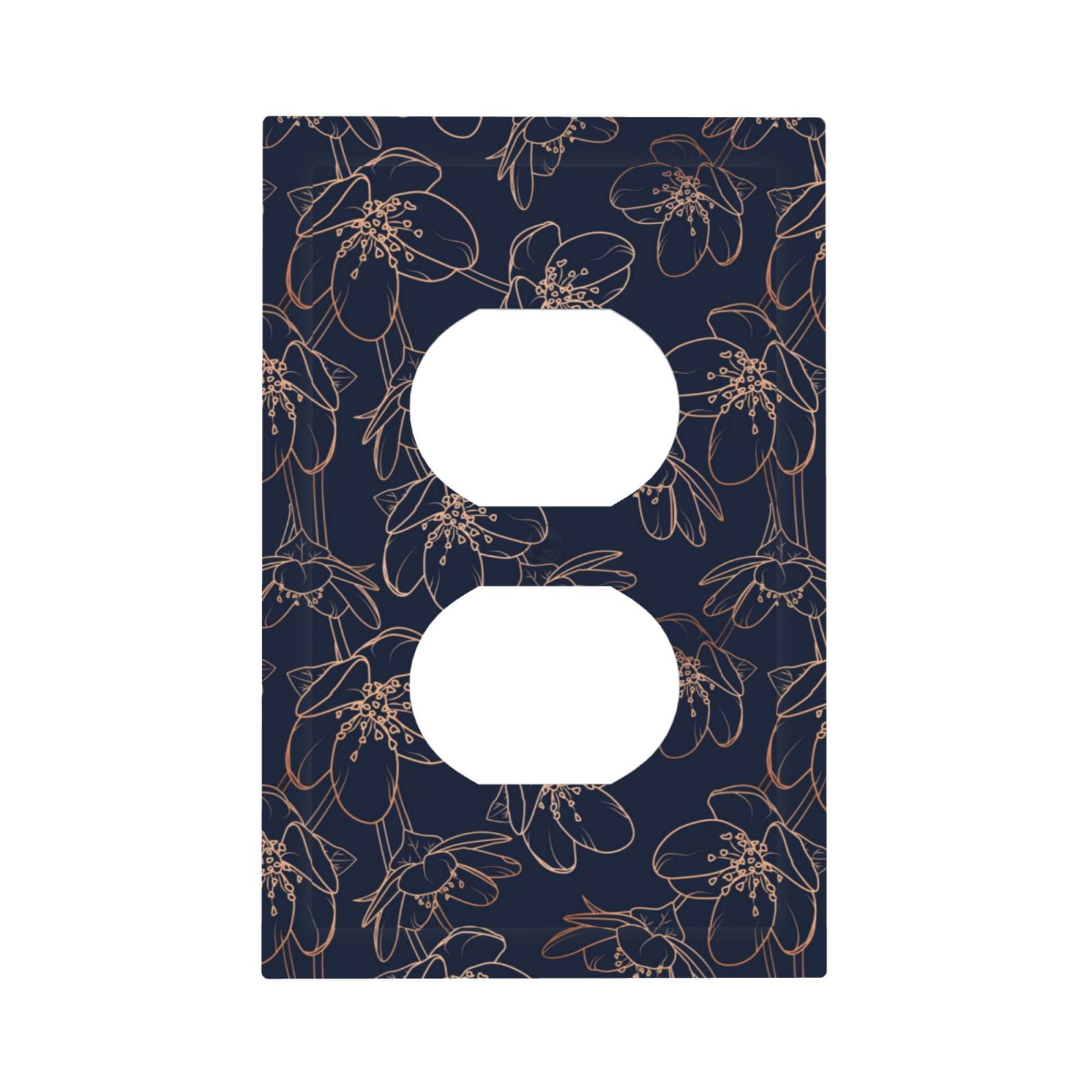 Noikeo Copper-Gold Gloss Outline Cherry Pattern Electrical Outlet ...