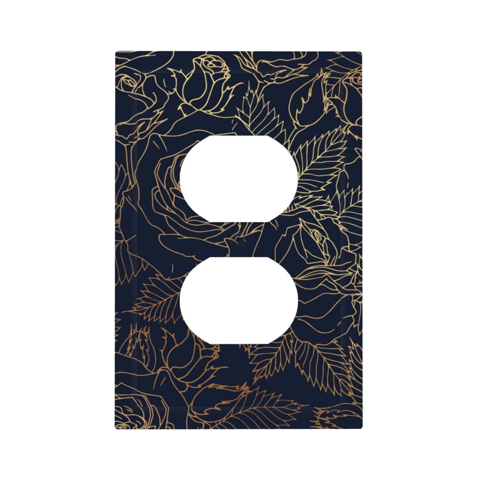 Noikeo Copper-Gold Gloss Outline Rose Pattern Electrical Outlet Covers ...