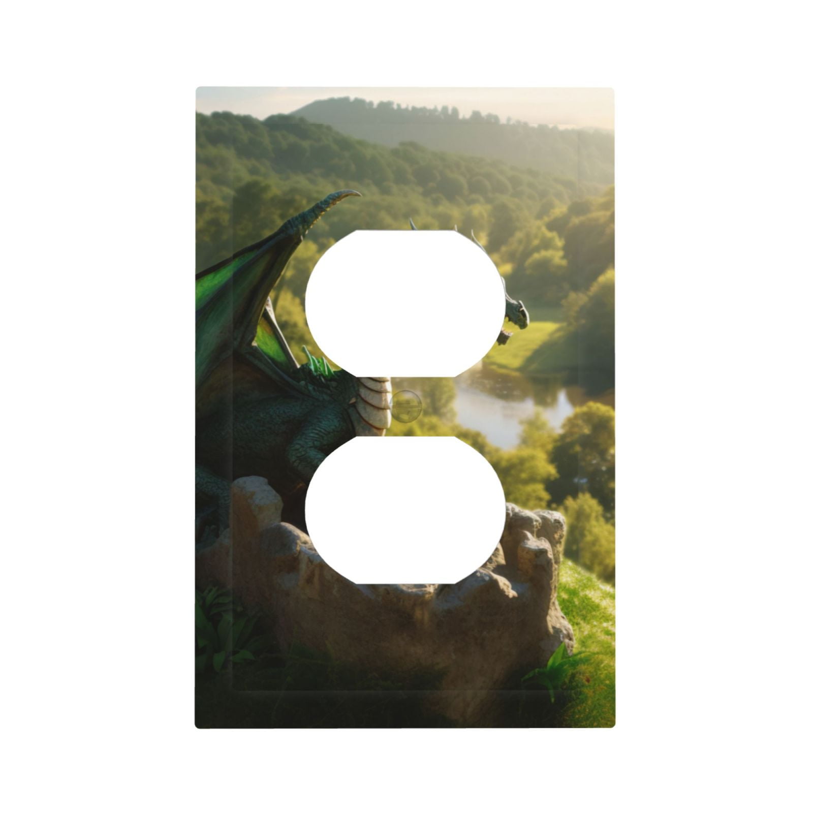 Noikeo Deep Forest Stone Green Dragon Pattern Electrical Outlet Covers ...