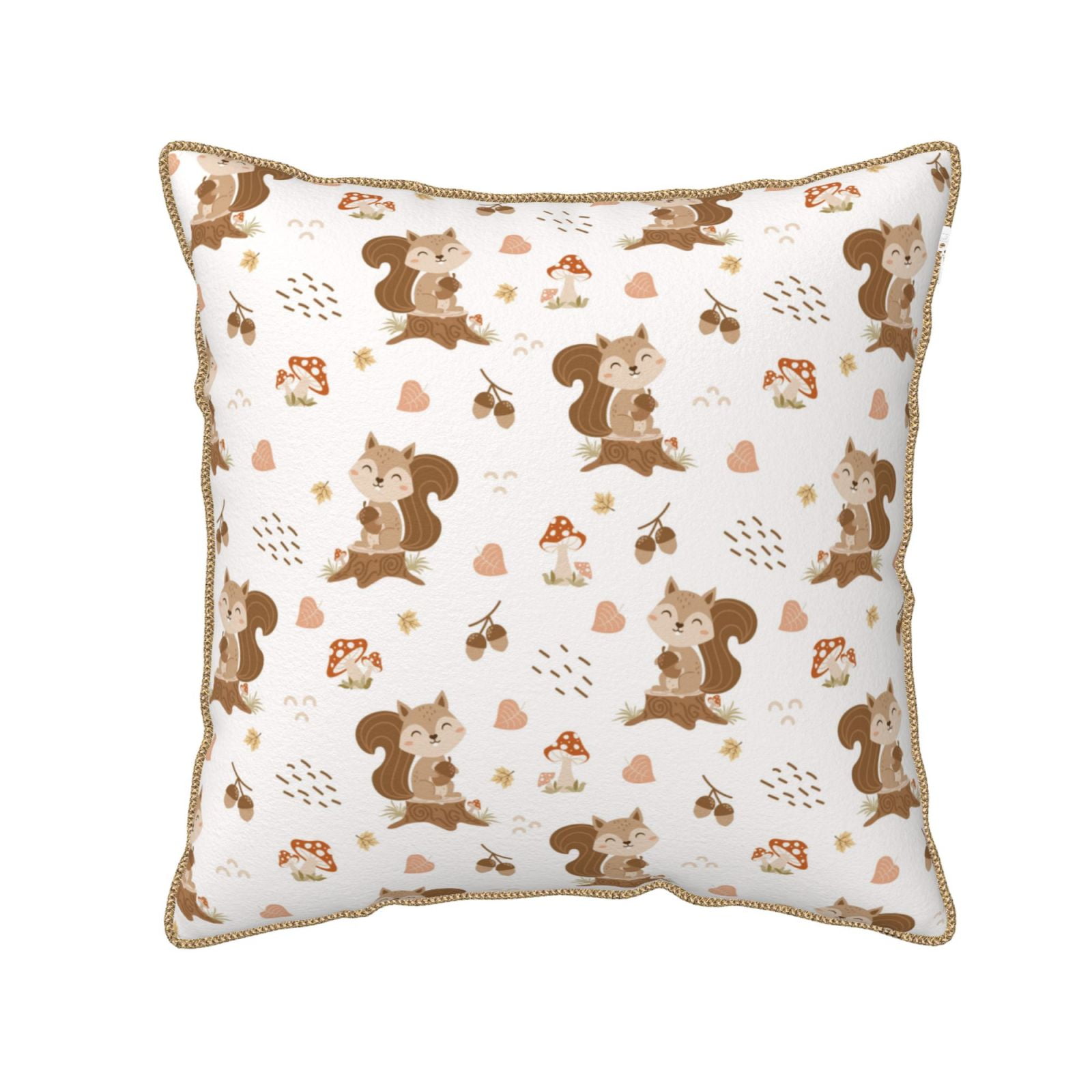 Noikeo Fall Squirrel Pattern Velvet Pillow Covers,Luxurious Pillow ...