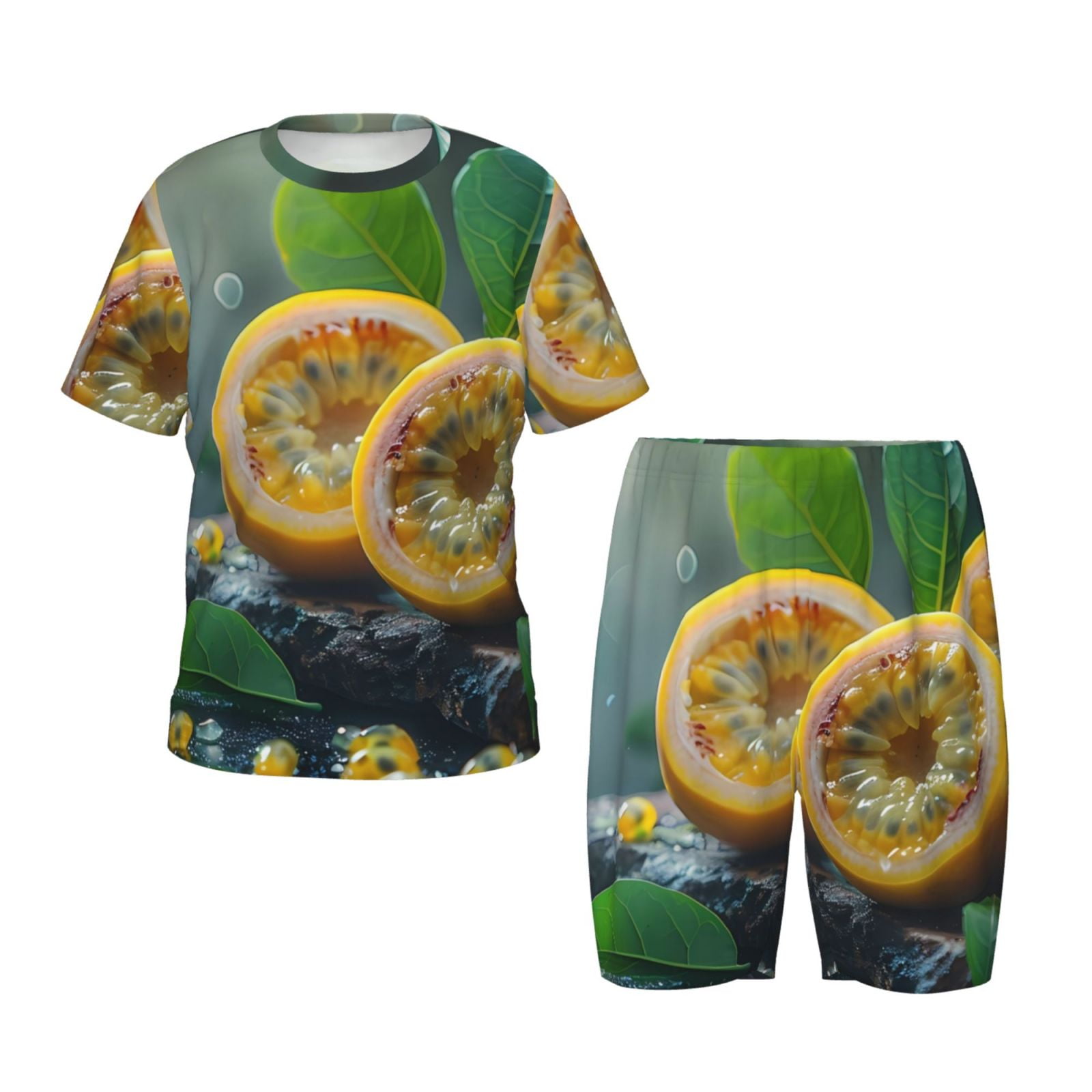 Noikeo Fresh Passion Fruit Still Life Print Kids Pajamas Summer Short ...