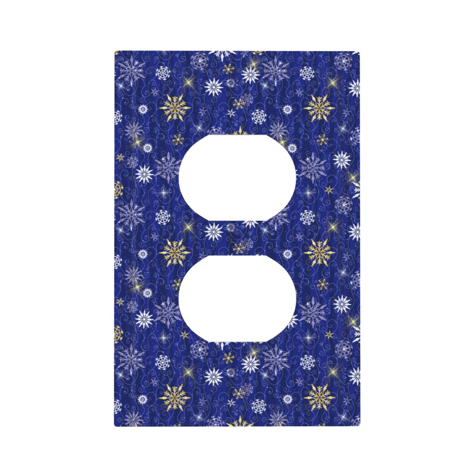 Noikeo Golden Snowflakes Royal Blue Pattern Electrical Outlet Covers ...