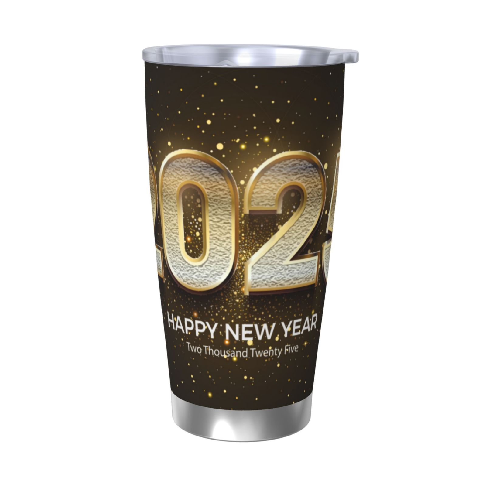 Noikeo Happy New Year 2025 E for 20oz Travel Coffee Mug,Stainless Steel ...