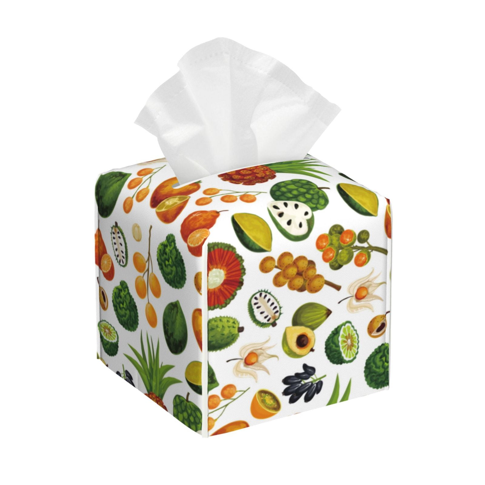 Noikeo Lemon Fruits Vegetables Print Tissue Box Cover Holder, Square ...