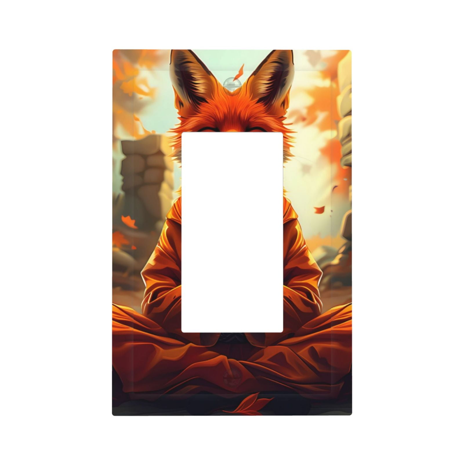 Noikeo Maple Leaf Meditating Fox Pattern Electrical Outlet Covers ...