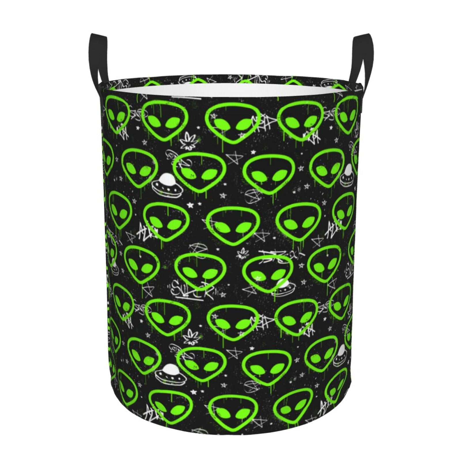 Noikeo Monster Neon Head Print Laundry Baskets Hamper with Handles ...