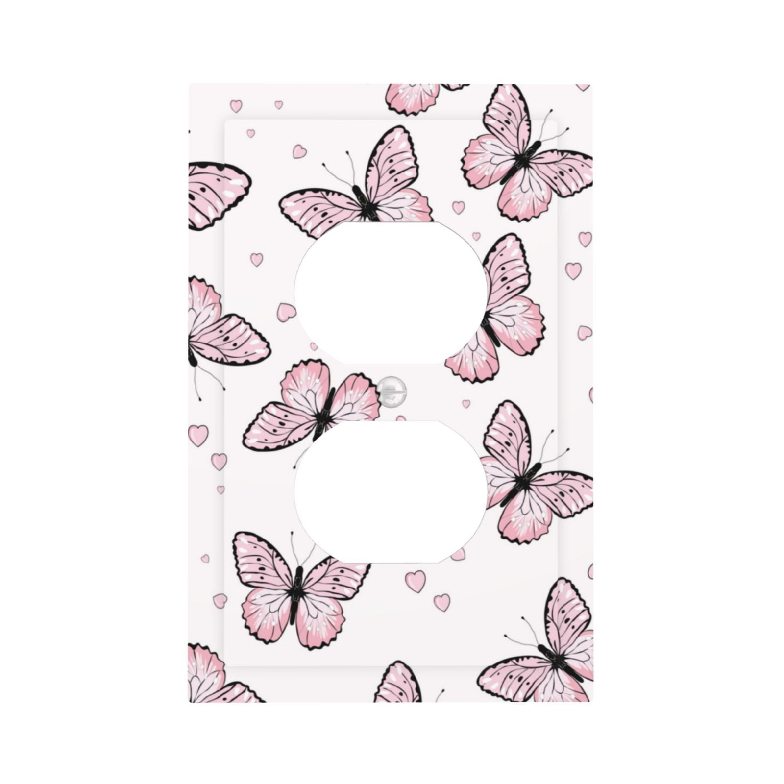 Noikeo Pink Butterflies (2) Pattern Electrical Outlet Covers-Electric ...