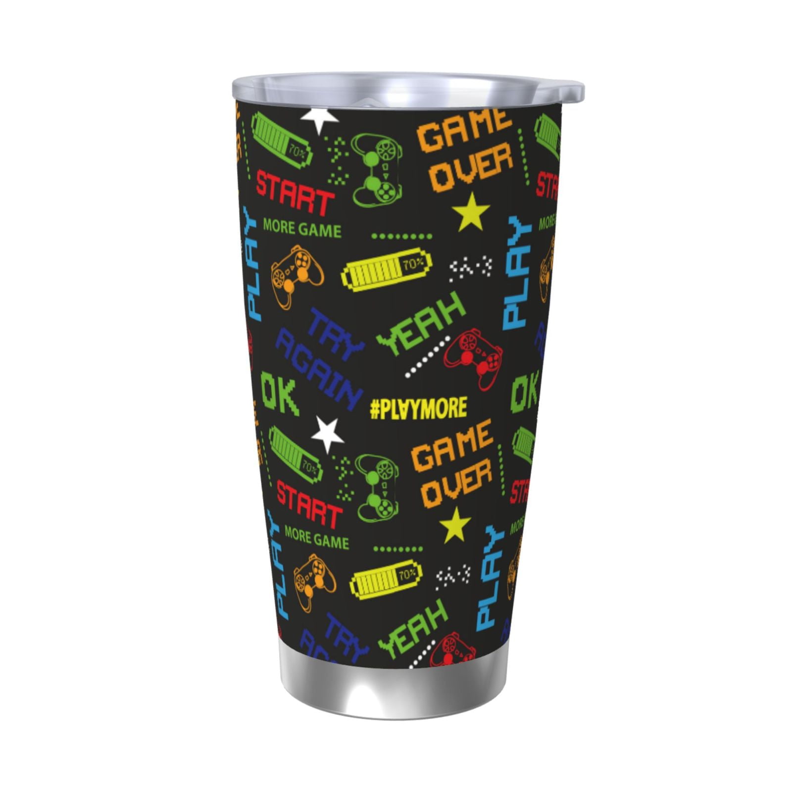 Noikeo Pixel Game for 20oz Travel Coffee Mug,Stainless Steel Insulated ...