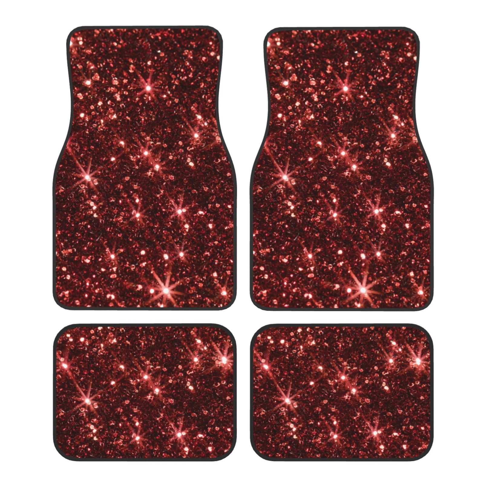 Noikeo Red Glitter Texture for 4-Piece Floor Mats, Custom Fit Car Mats ...