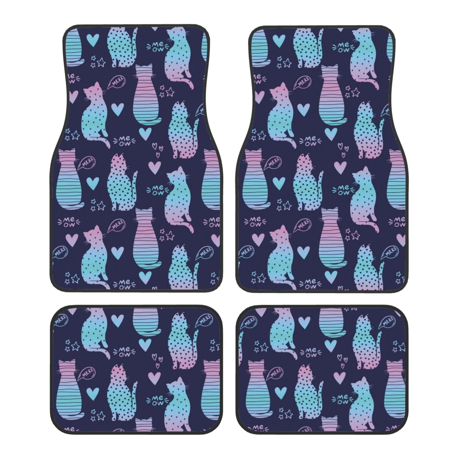 Noikeo Silhouette Cats for 4-Piece Floor Mats, Custom Fit Car Mats All ...