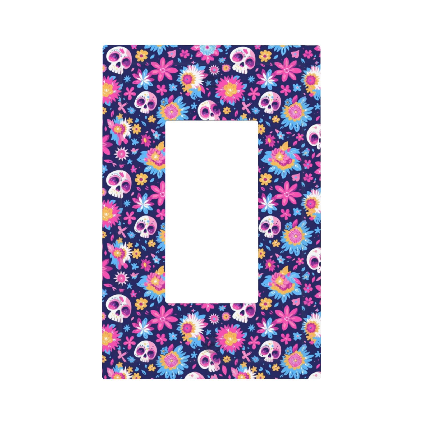 Noikeo Skull Blue Flower Pattern Electrical Outlet Covers-Electric ...