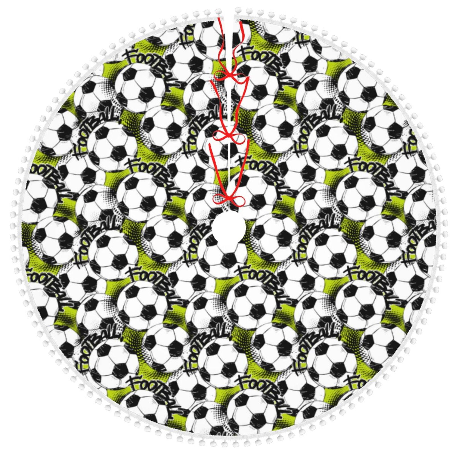 Noikeo Soccer and Football Pattern Christmas Tree Skirt Tree Mat with ...
