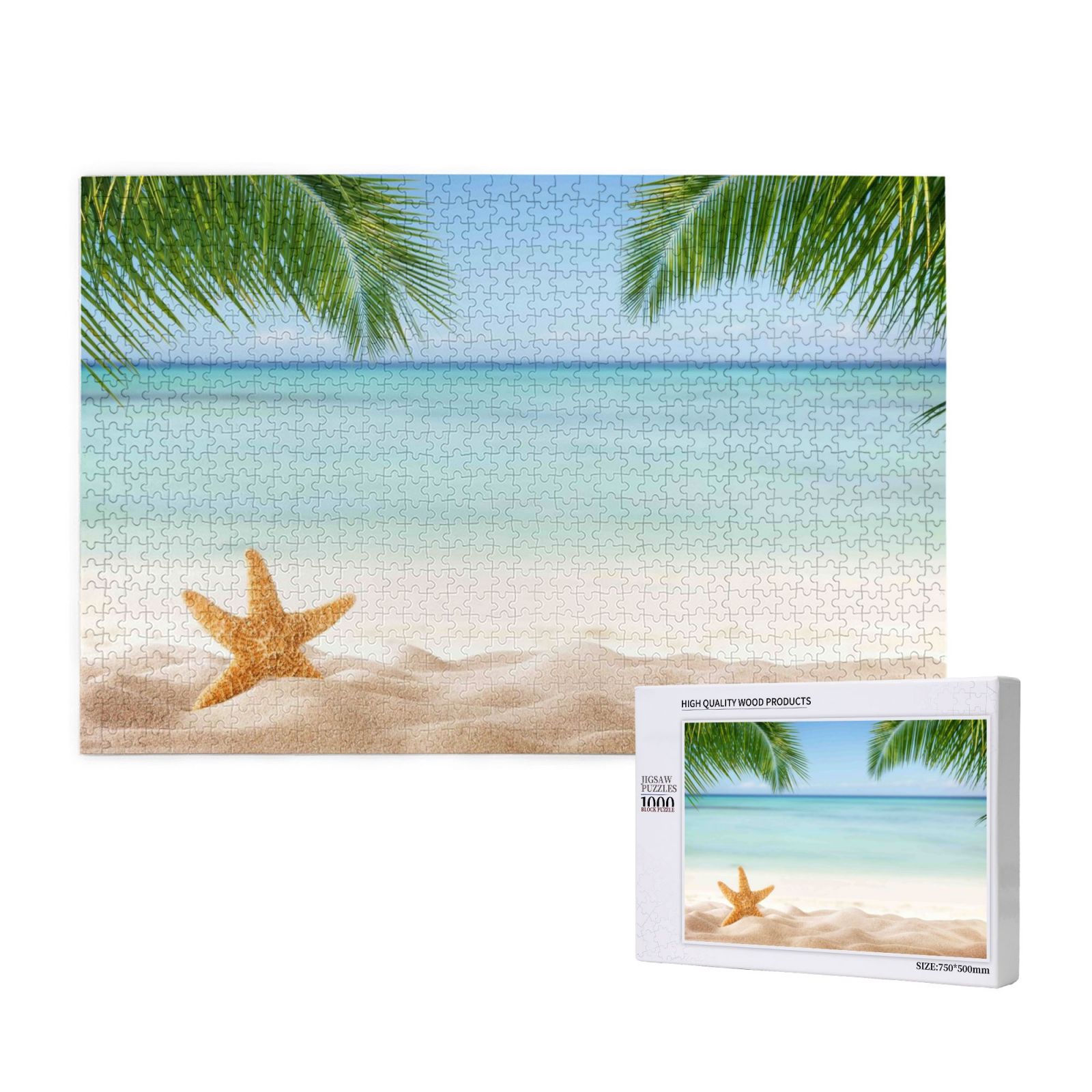 Noikeo Starfish in Beach Pattern 1000-Piece Picture Puzzle - Jigsaw ...