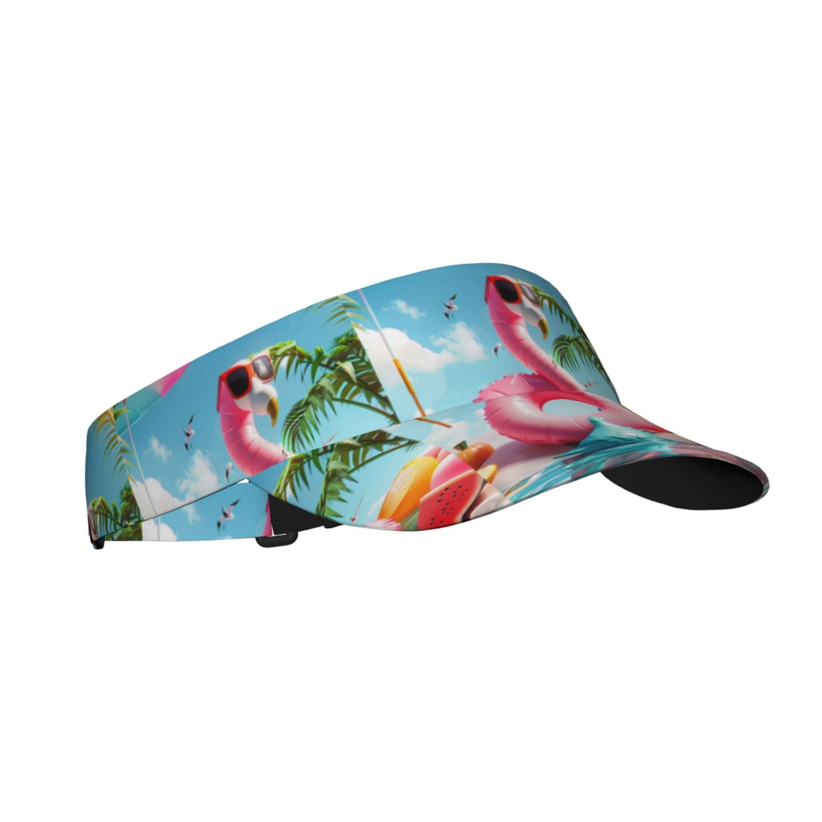 Noikeo Tropical Flamingo Pool Float Pattern Sport Sun Visor Hats,1-Piece of Adult Sunscreen ...