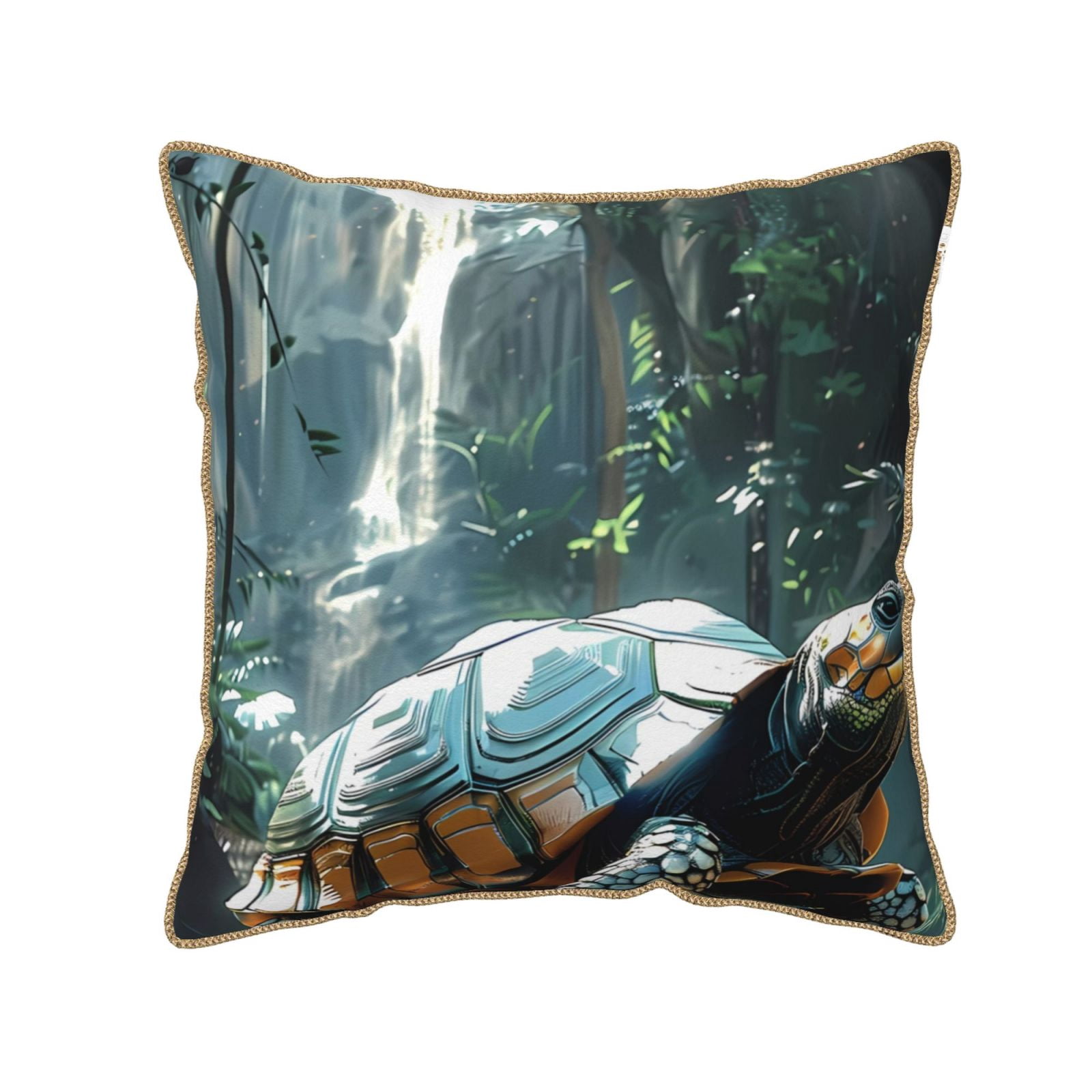 Noikeo Turtle In Jungle Waterfall Pattern Velvet Pillow Covers ...