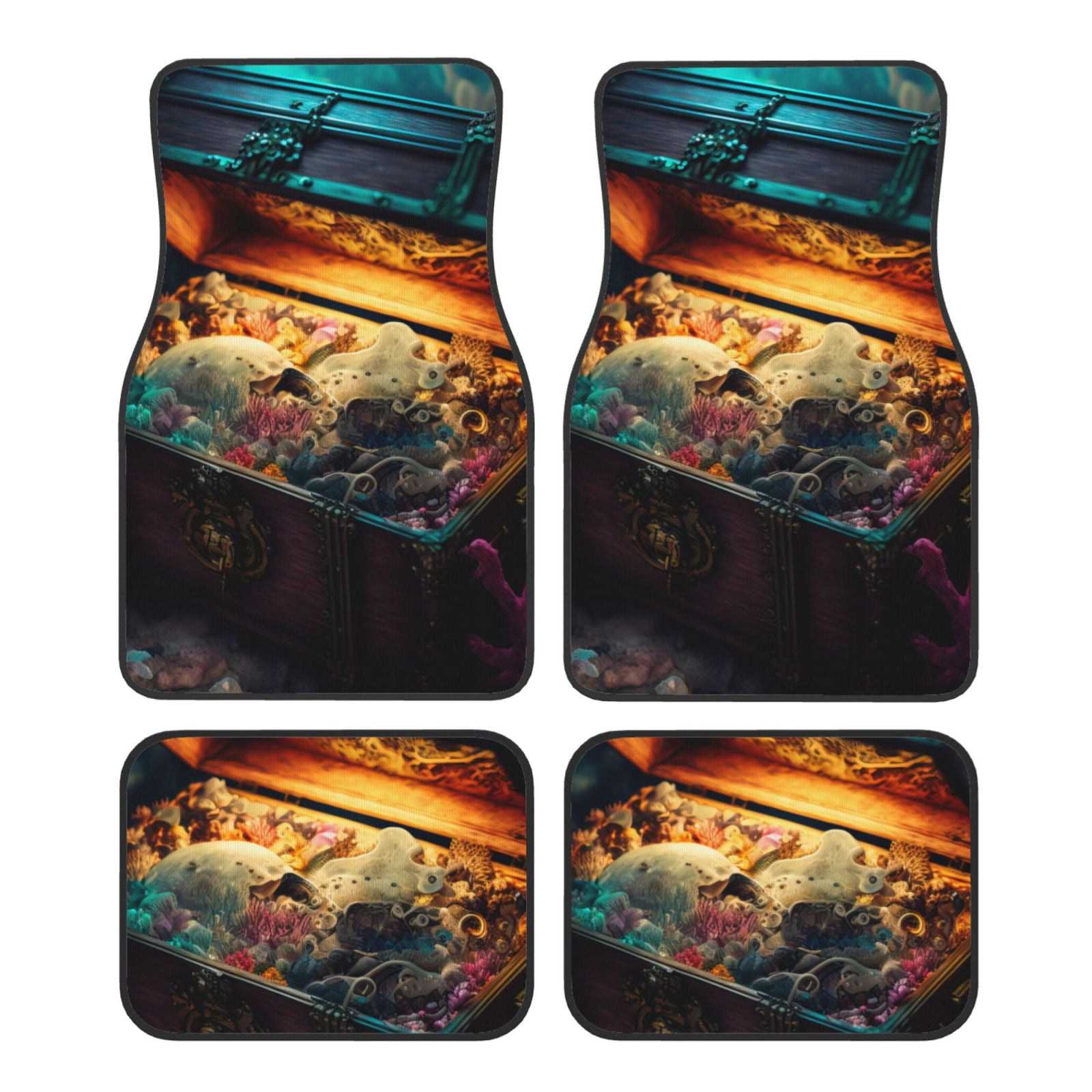 Noikeo Underwater Treasure Chest for 4-Piece Floor Mats, Custom Fit Car ...
