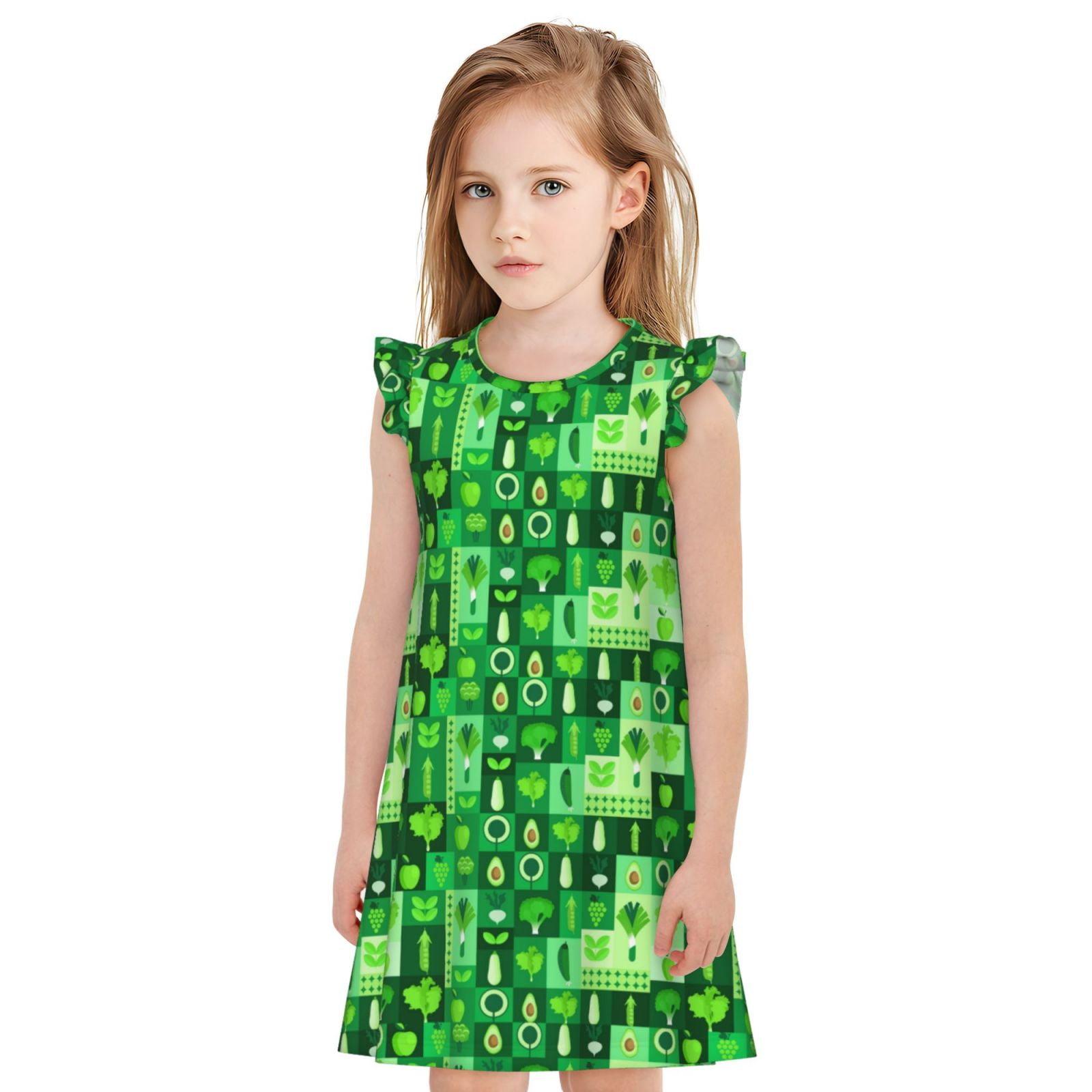 Noikeo Vegetables Pattern Girl's Nightgowns,Soft Pajamas for Kids ...