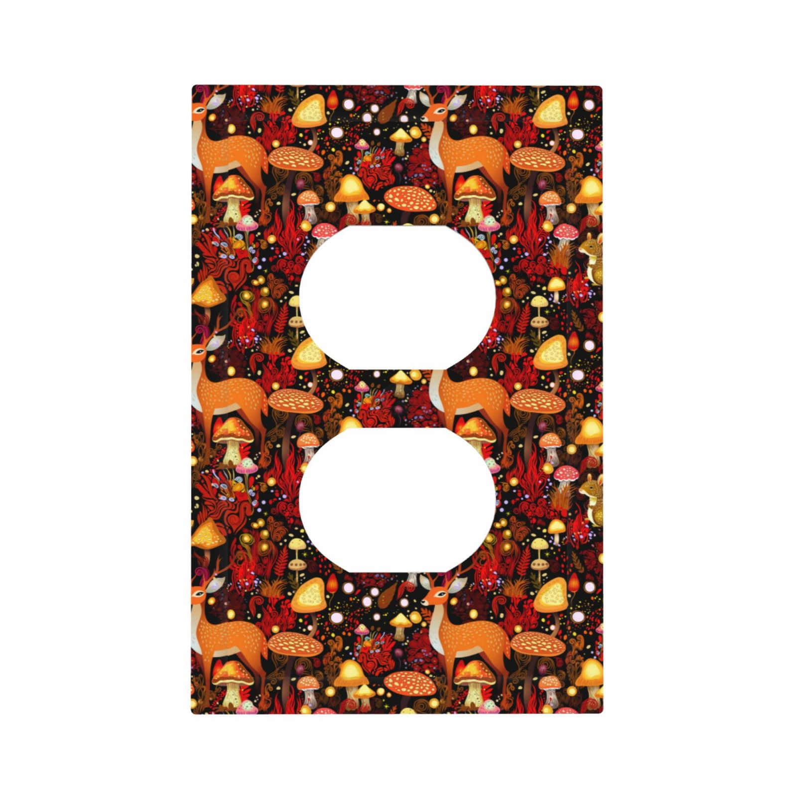 Noikeo Warm Forest Plants and Deer Pattern Electrical Outlet Covers ...