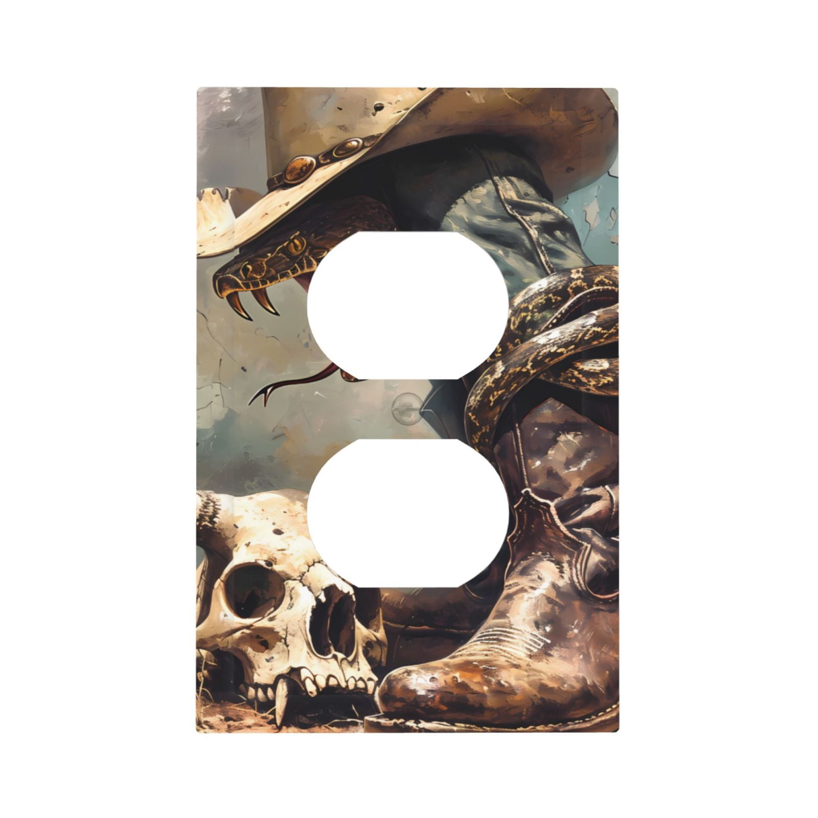 Noikeo Western Cowboy Snake Ram Skull Pattern Electrical Outlet Covers ...