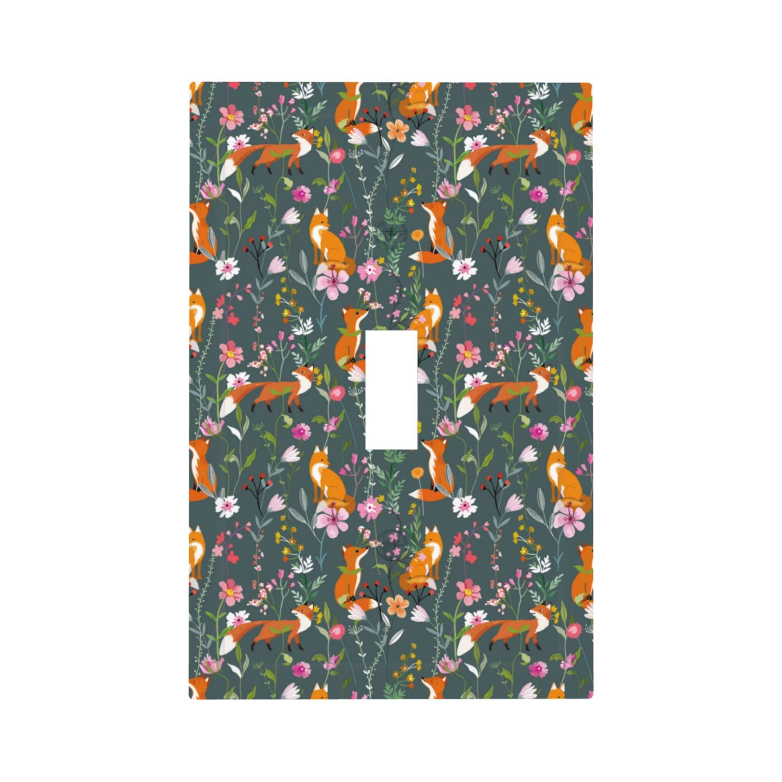 Noikeo Wolf Fox In Flower Forest Pattern Electrical Outlet Covers ...