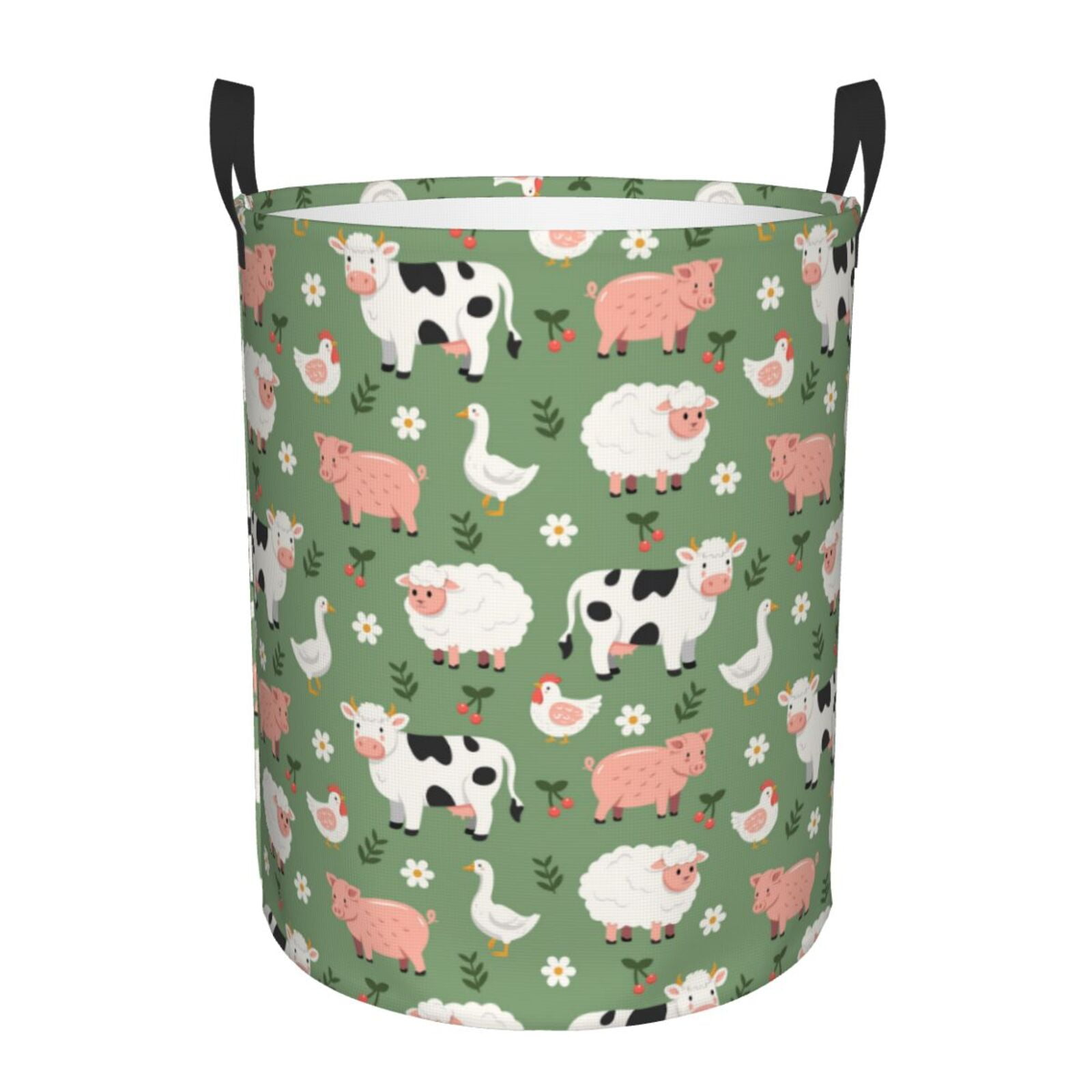 Noikeo funny cute farm animals Print Laundry Baskets Hamper with ...