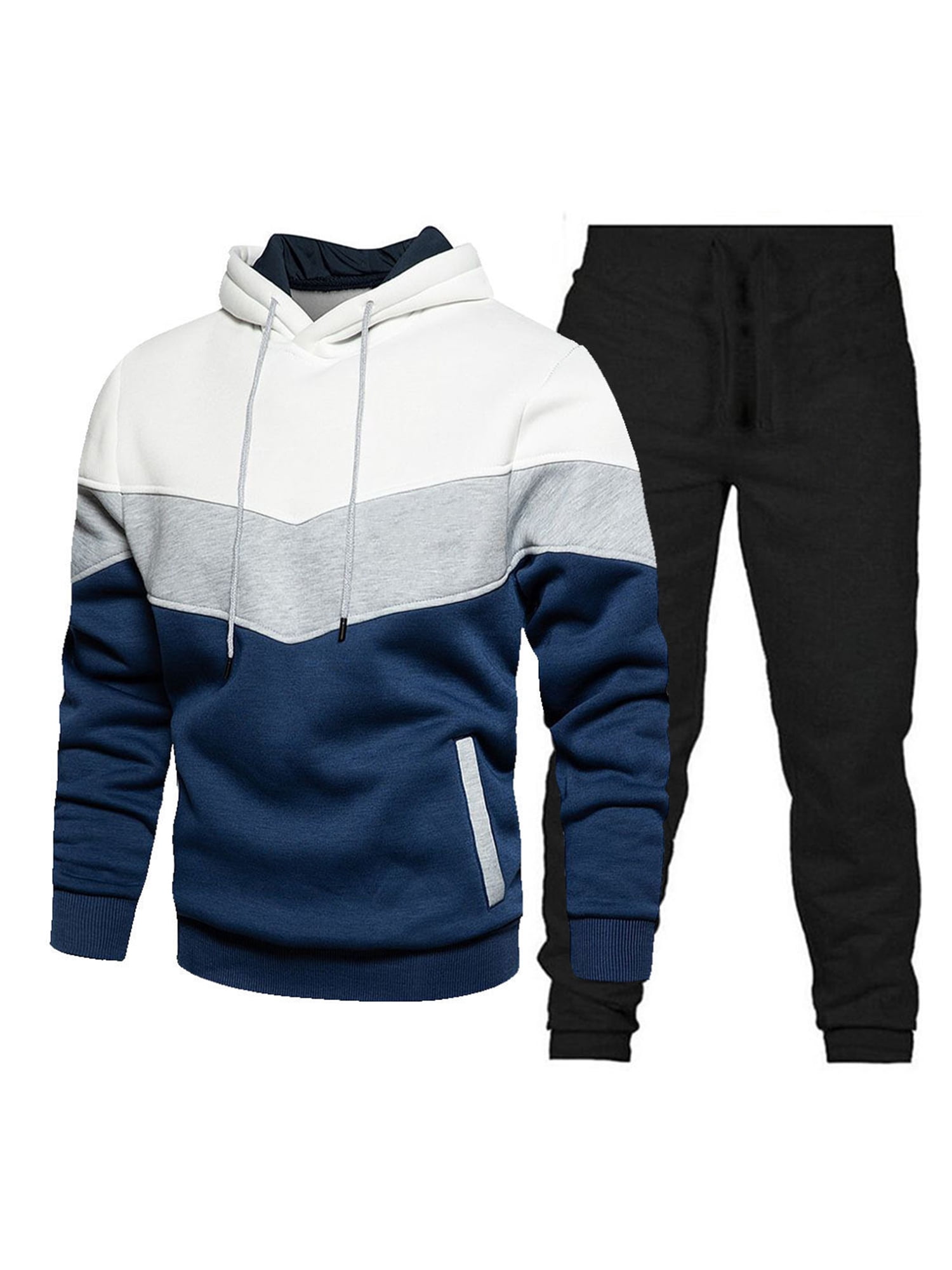 Noilla Men Sweatsuit Long Sleeve 2 Piece Outfits Hooded Tracksuit Set ...