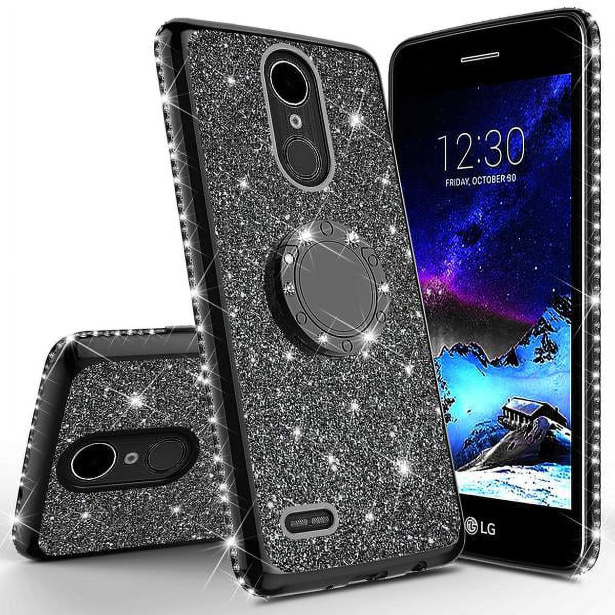 Noir Glitter Kickstand Case for LG Stylo 5 / Stylo 5 Plus Case, Bling ...