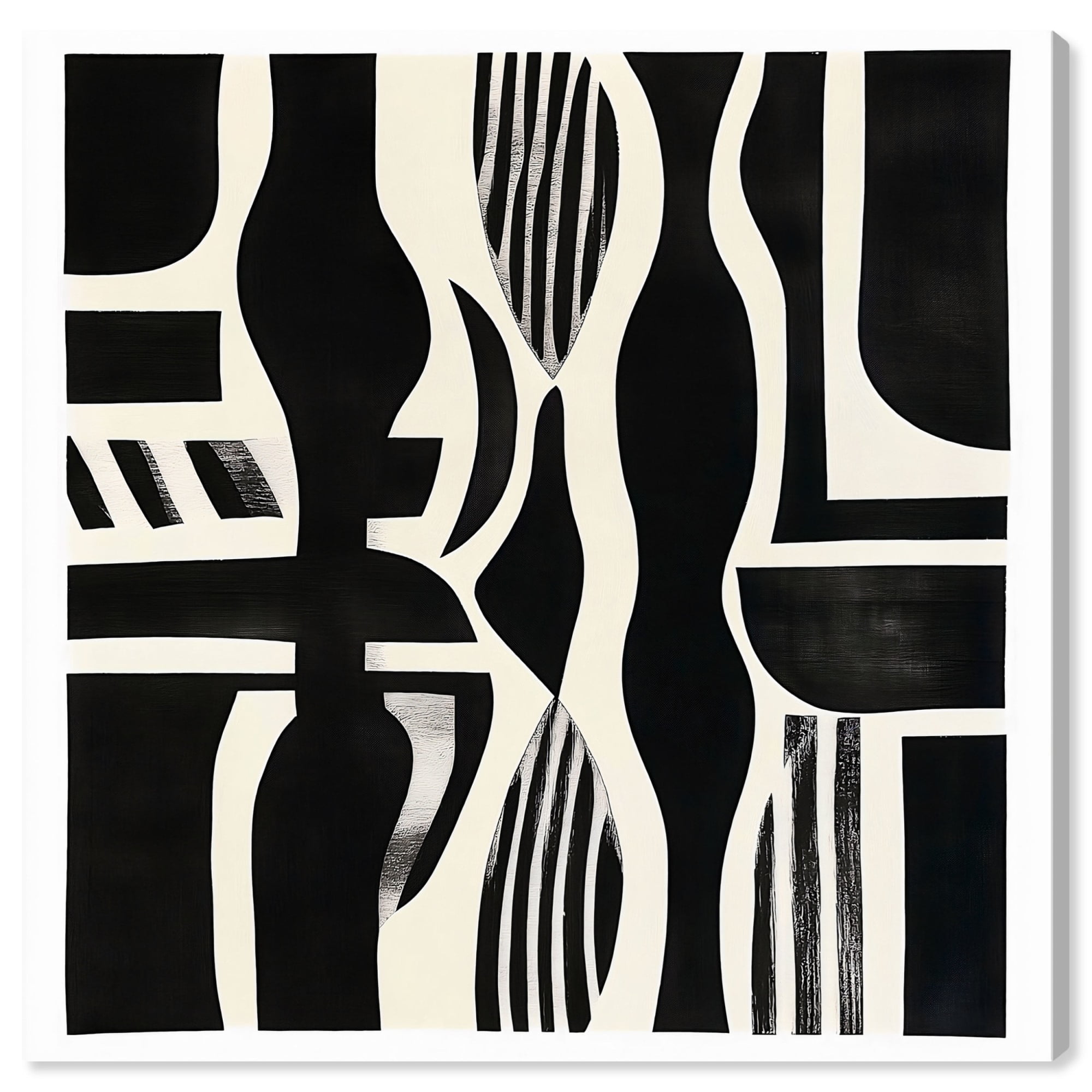 Noir Patterns Canvas Modern Abstract Art by Art Remedy, Gallery Wrapped ...