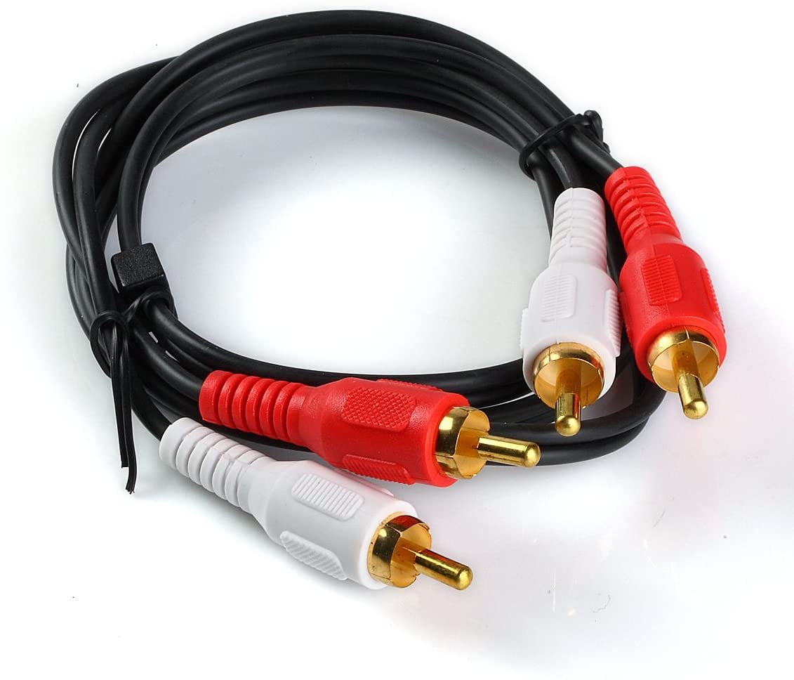 Gold-Plated RCA 2 Male to Male Stereo Sound Audio Video Cable with ...