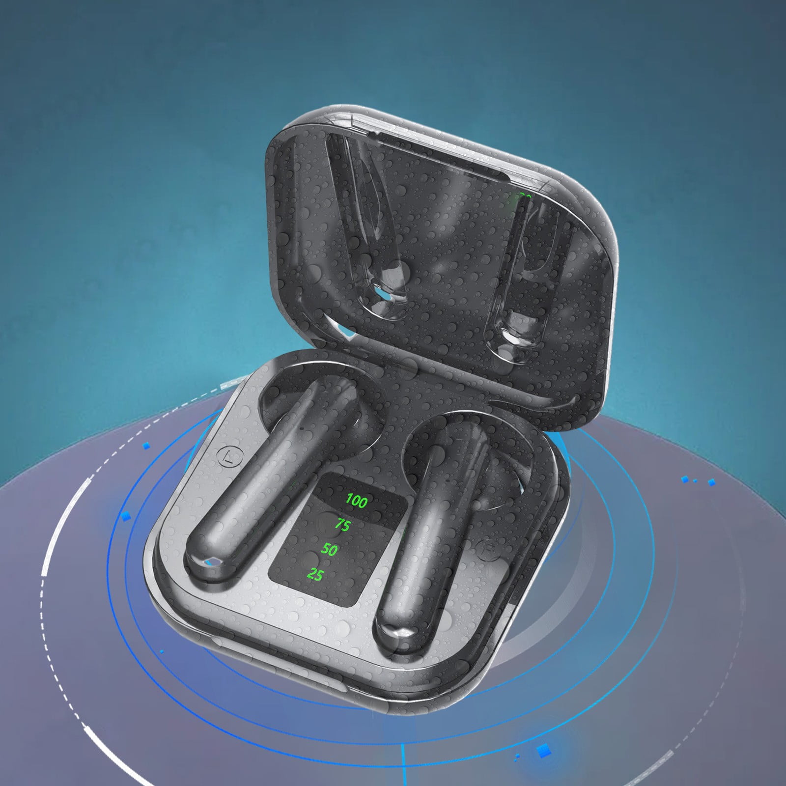 Noise Cancelling Headphones Bluetooth 5.2 Earphones Digital Display ...