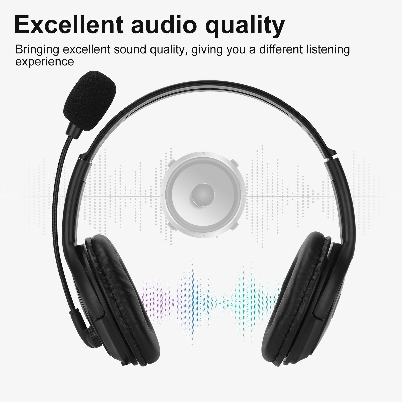 Noise Cancelling Headphones with Microphone for PC, Stereo Computer ...