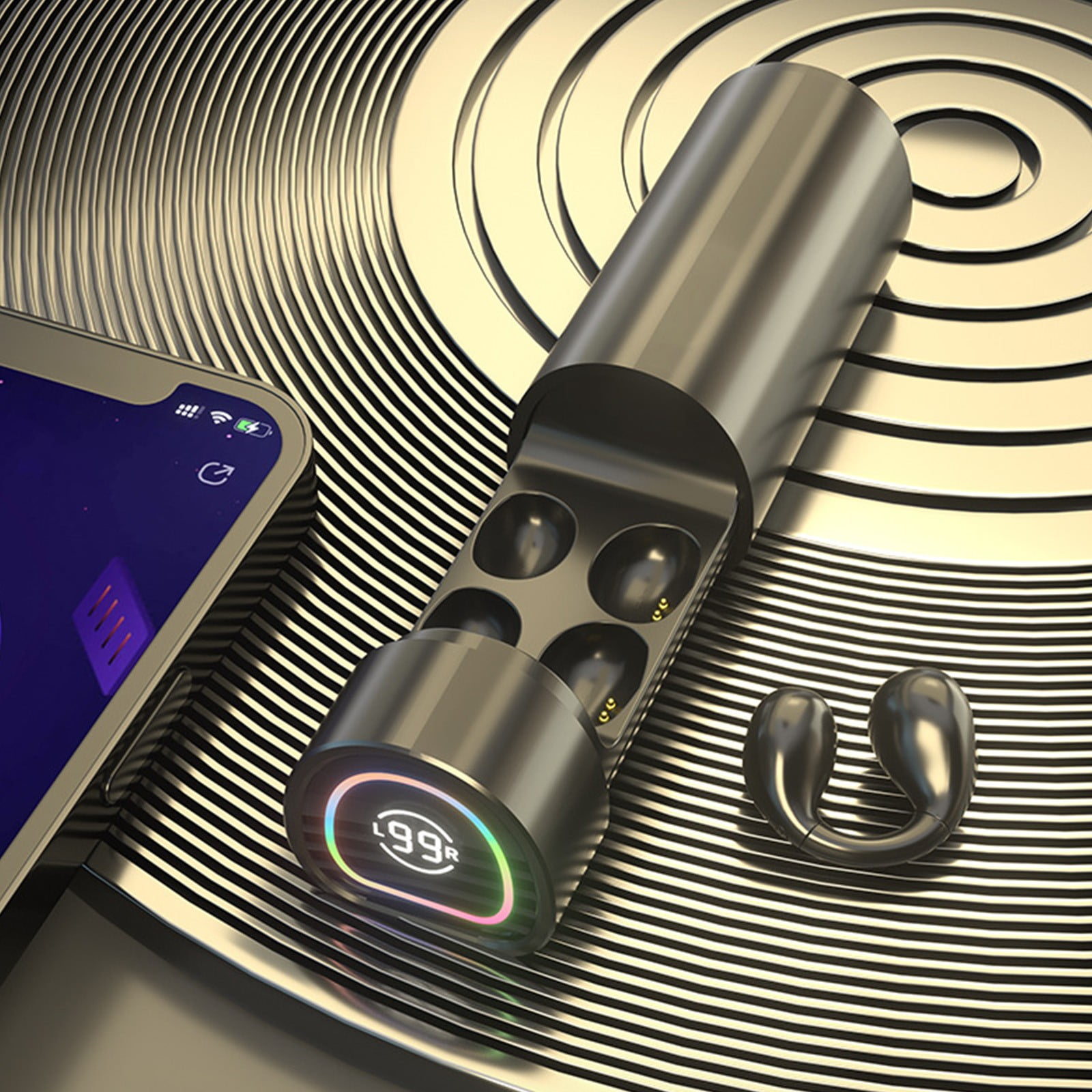 Noise Cancelling Headphones Wireless Ear Clip Skeleton Conduction Headphones, Bluetooth 5.3 ...