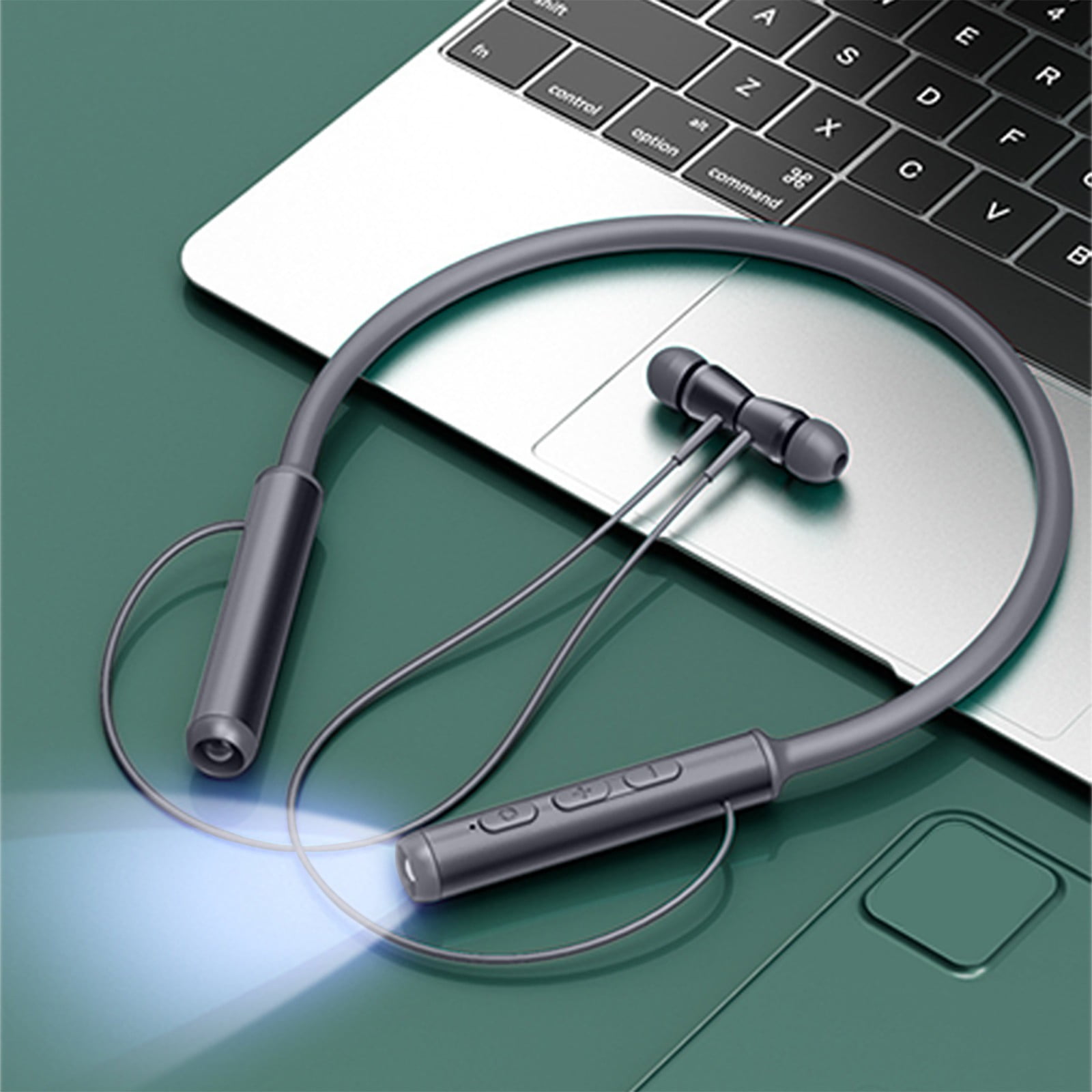 Noise Cancelling Headphones With Flashlight Wireless Neck Hanging ...
