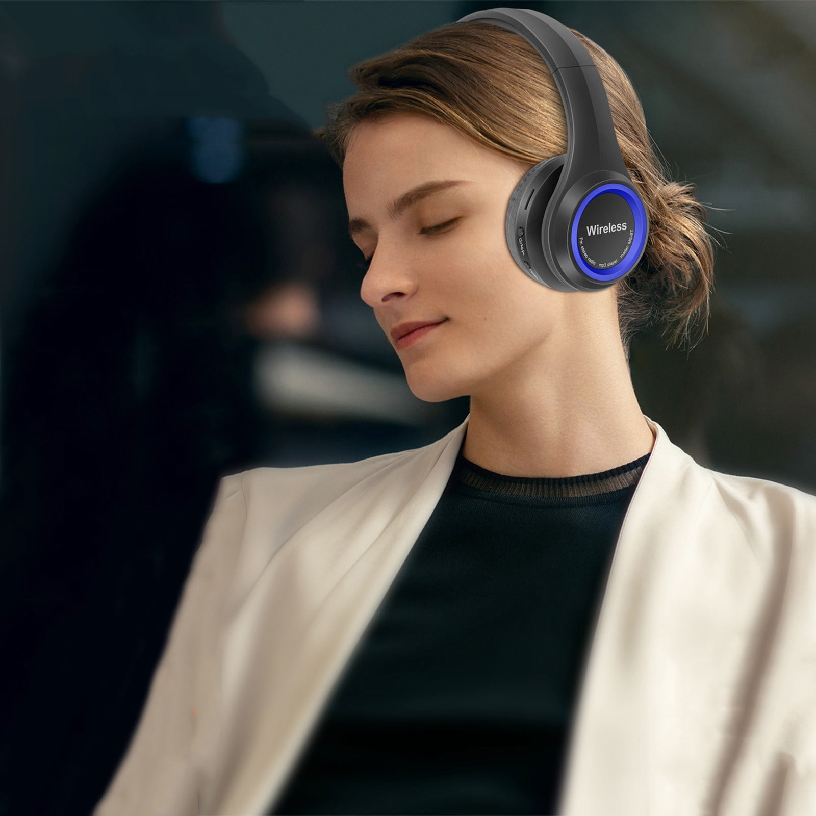 Noise Cancelling Work Headphones Bluetooth Headphones Over Ear Foldable ...