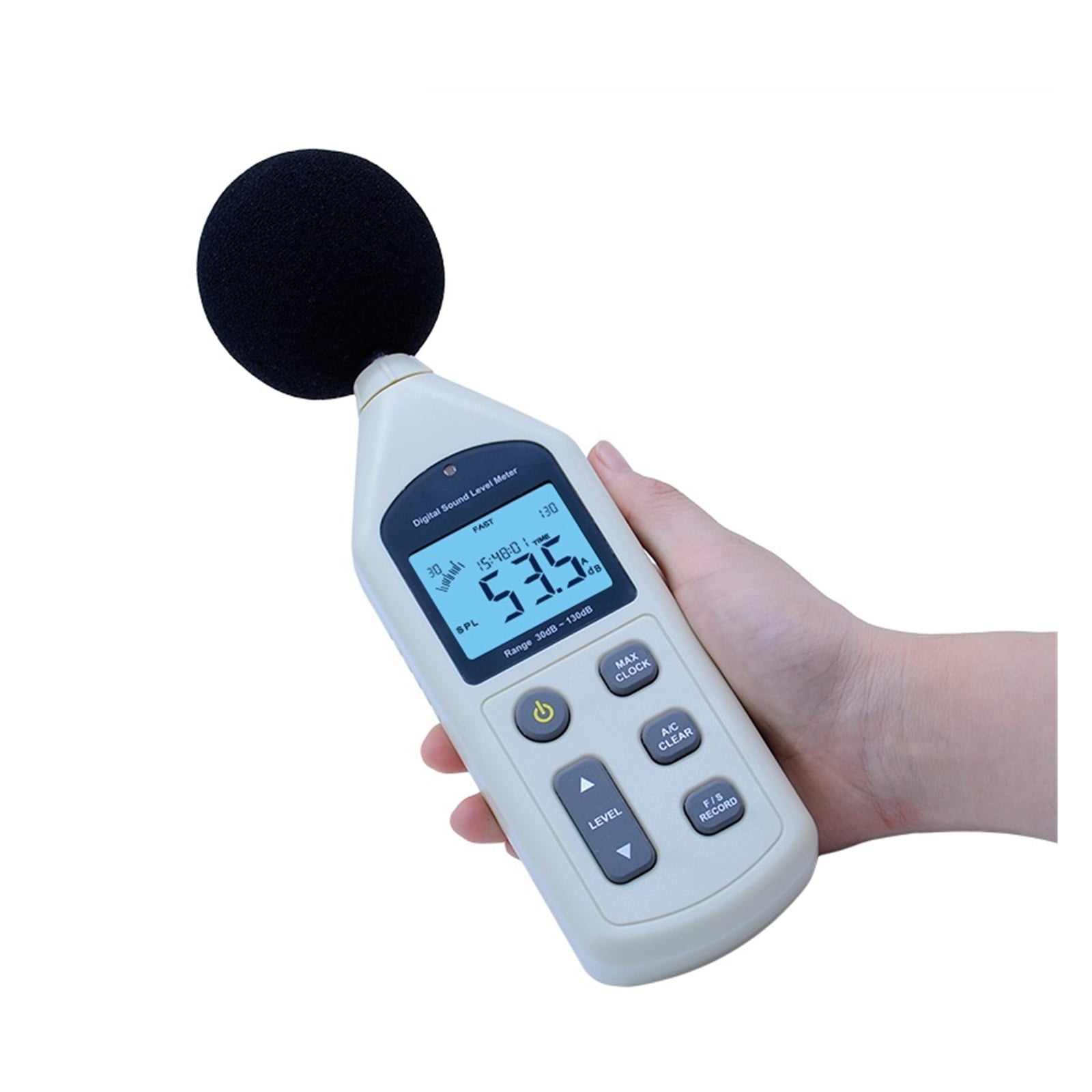 Noise Decibel Meter, 30~130db Digital Sound Level Meters Logger Decibel ...