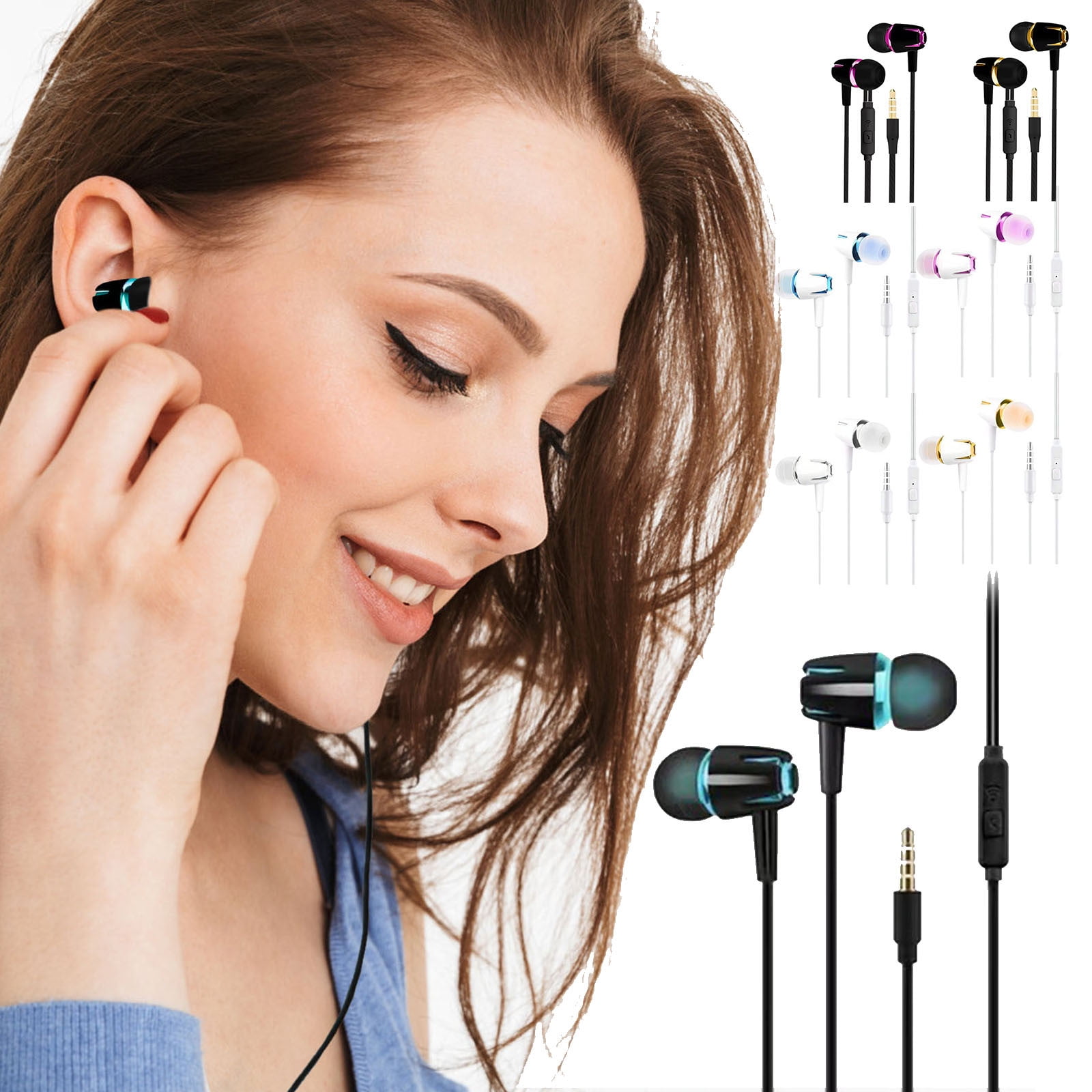 Noise Isolating Wired Earbuds, Stereo Sound Microphone, Comfortable In ...