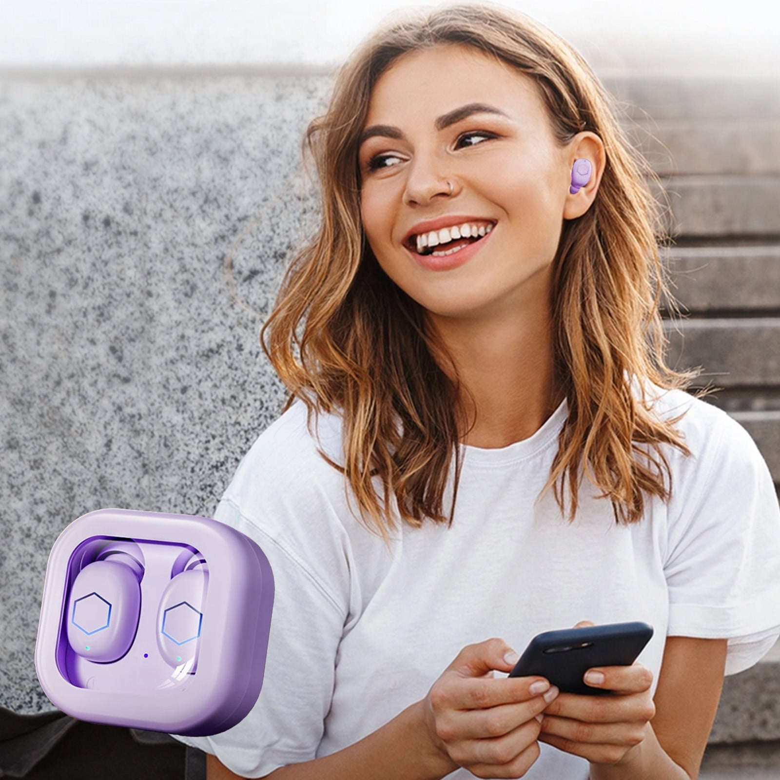 Noise-Reducing Bluetooth Earbuds,Long Battery Life,Touch Control,Sports ...