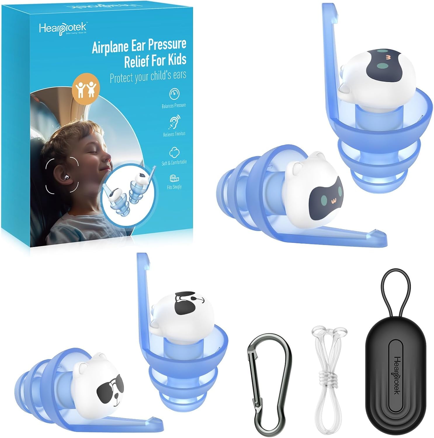 Noise Reduction Ear Plugs, 2 Pairs Airplane Pressure Relief Soft Ear ...