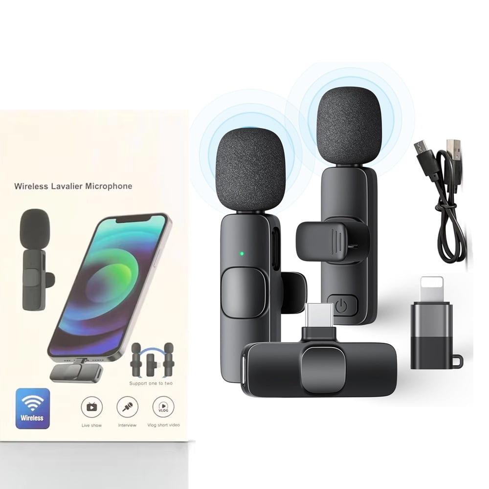 Noise Reduction Wireless Lavalier Microphone for iPhone iPad and ...