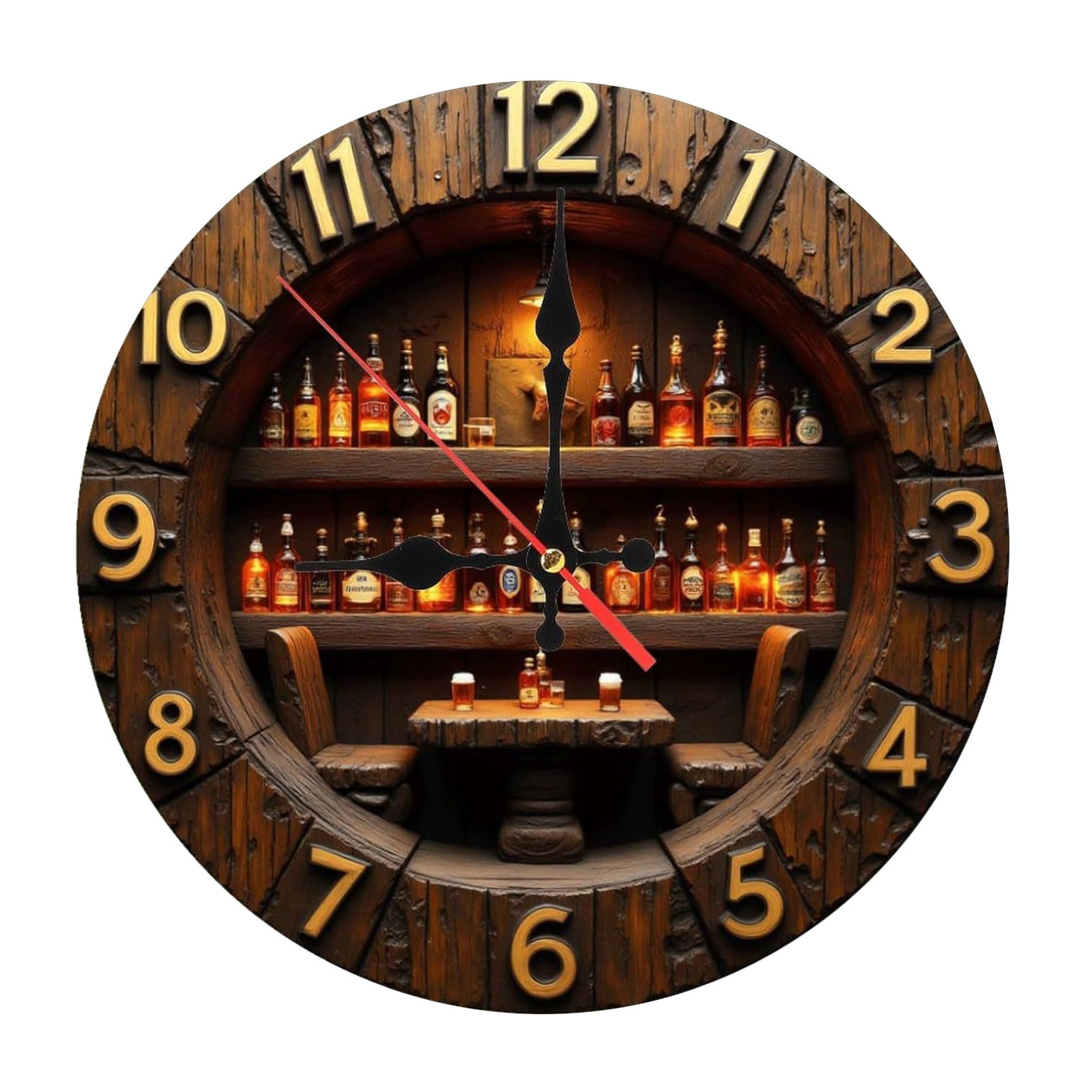 Noiseless Contemporary Wall Clock Acrylic Art Piece Operated Analog ...