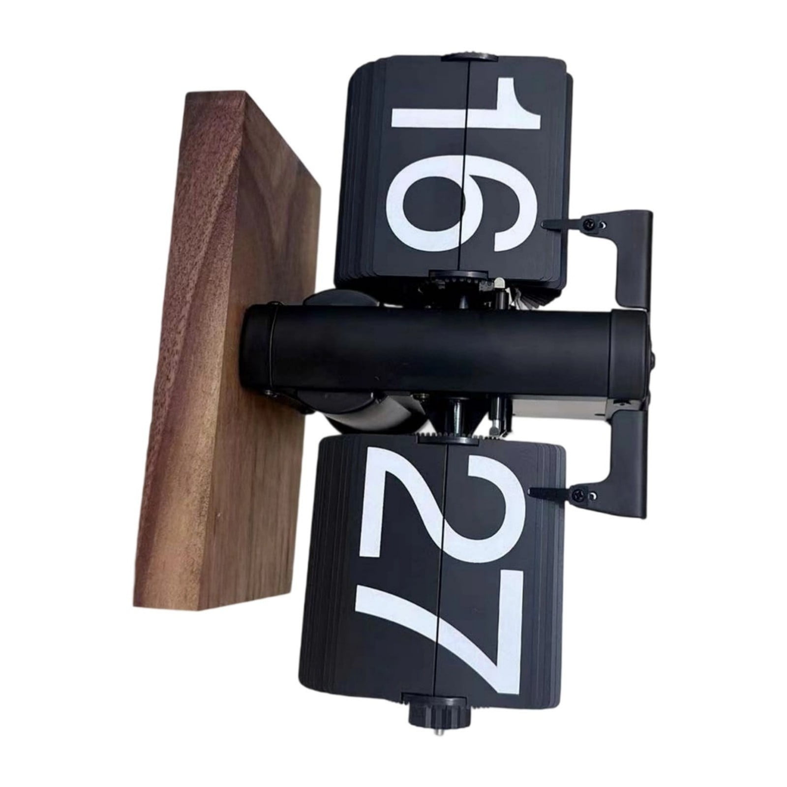 Noiseless Wooden Automatic Flipped Clock Large Clear Numbers Nonslip ...