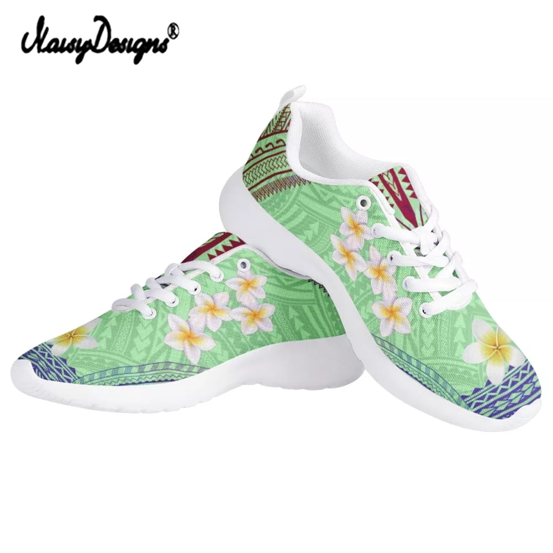 Noisydesigns Hawaiian Tropical Plumeria Tribe Print Women Shoes ...