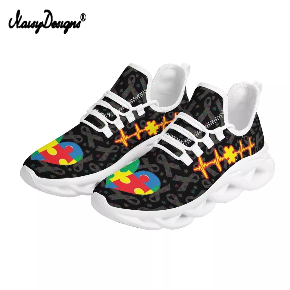 Noisydesigns Summer Women's Sneakers Autism Awareness Prints Flat ...