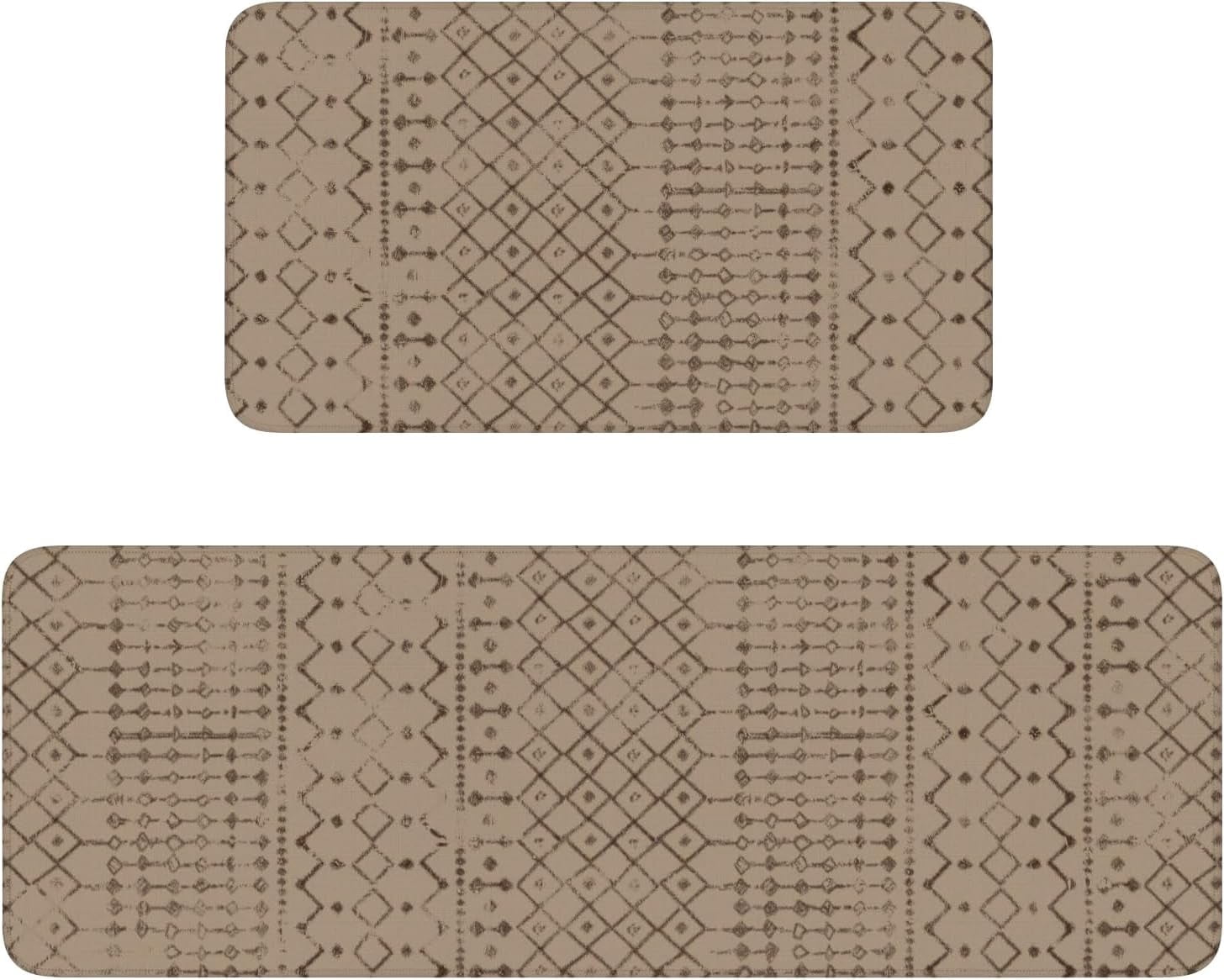 Nojuikm Farmhouse Tan And Brown Kitchen Mat, 17 x 30 in, Durable 2 ...