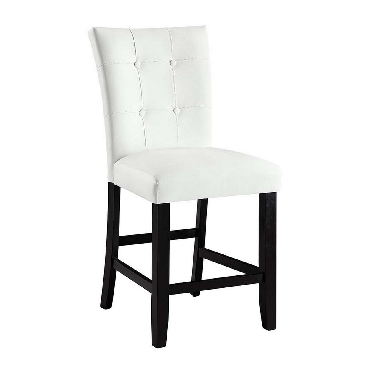 Nok 25 Inch Counter Chair Set of 2 Button Tufted Back White Black ...