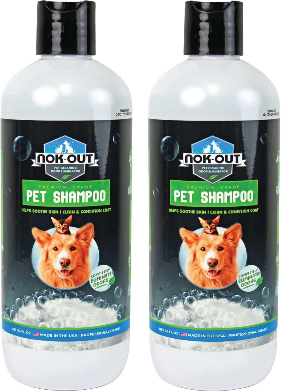 Nok-Out Premium Grade Pet Shampoo for Dogs and Cats, Veterinary ...