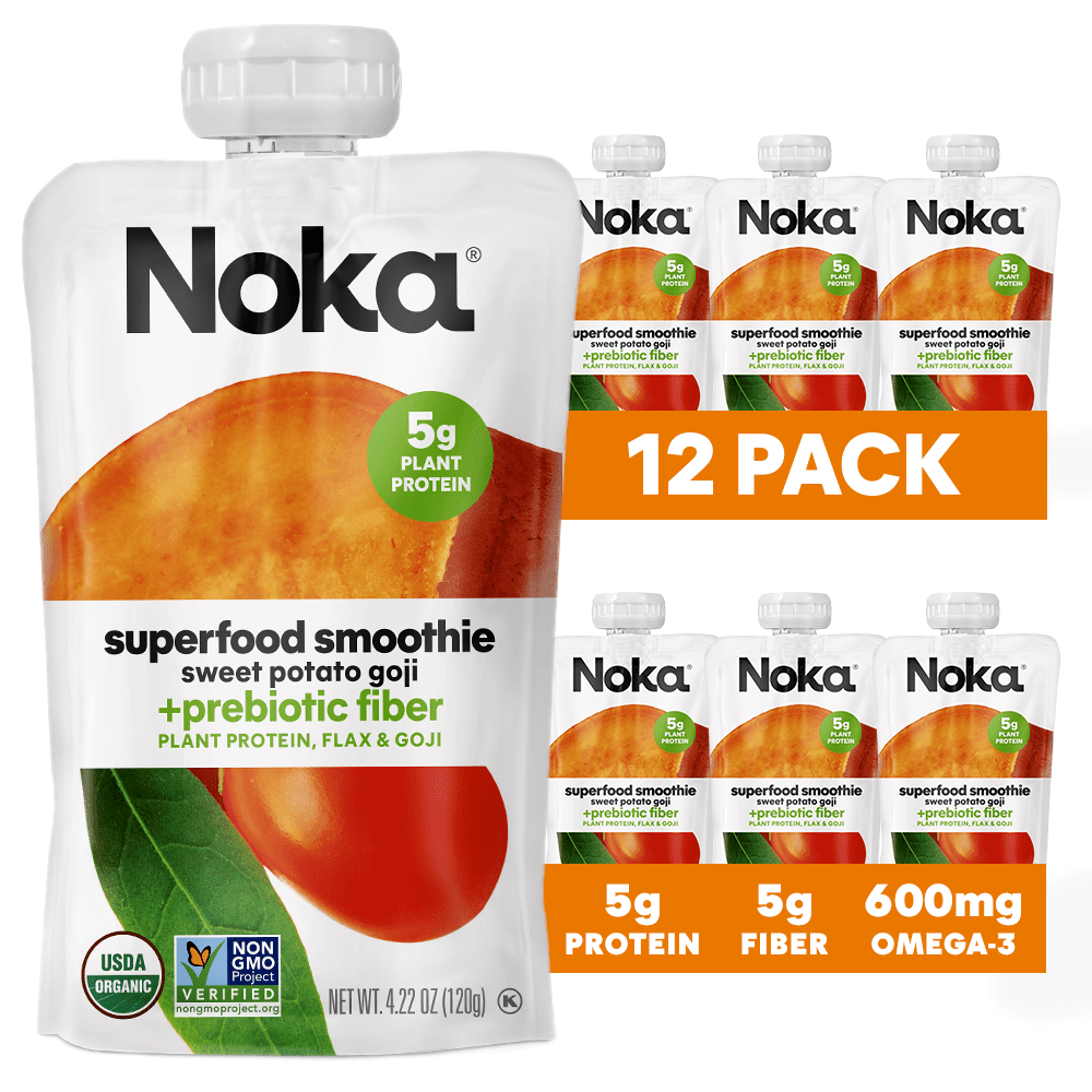 Noka Organic Sweet Potato Goji Smoothie, 4.22 oz Fruit Pouches, 12 ...