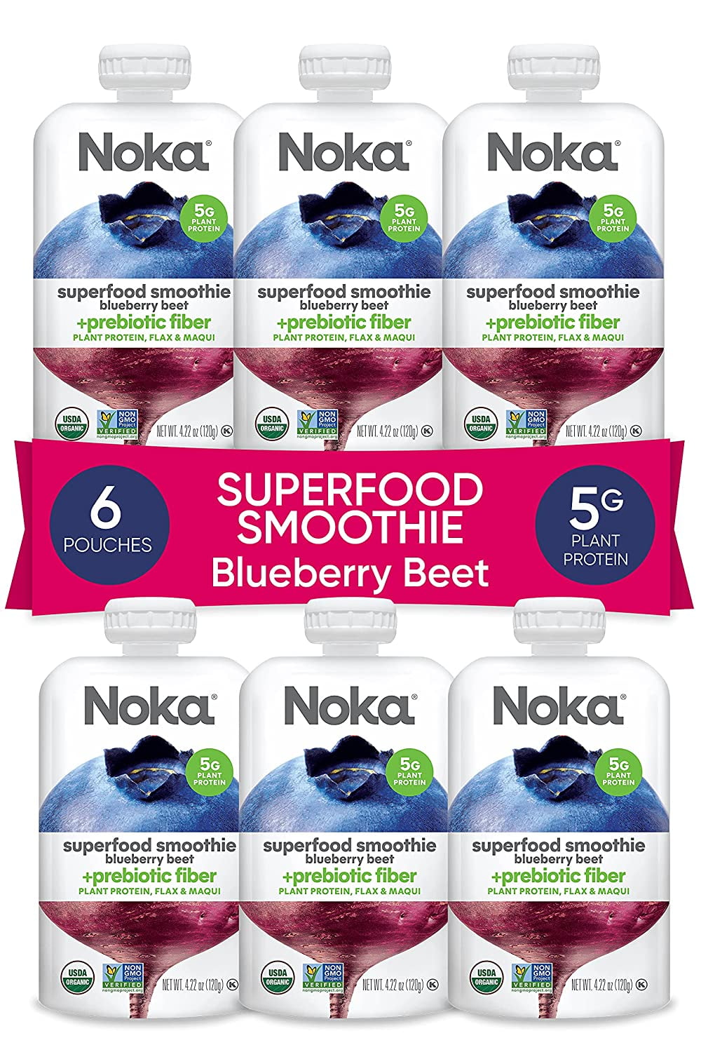 Noka Superfood Blueberry Beet Blend - Case Of 6 - 4.22 Oz - Walmart.com