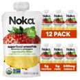 Noka Superfood Fruit Smoothie Pouches, Strawberry Pineapple, Healthy ...